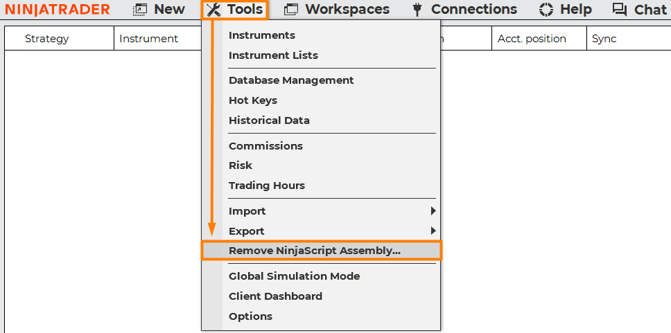 Removing NinjaScript Add-ons - NinjaTrader Desktop