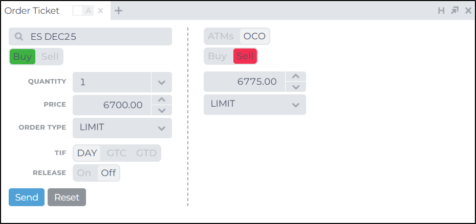Order Ticket Module - NinjaTrader Web