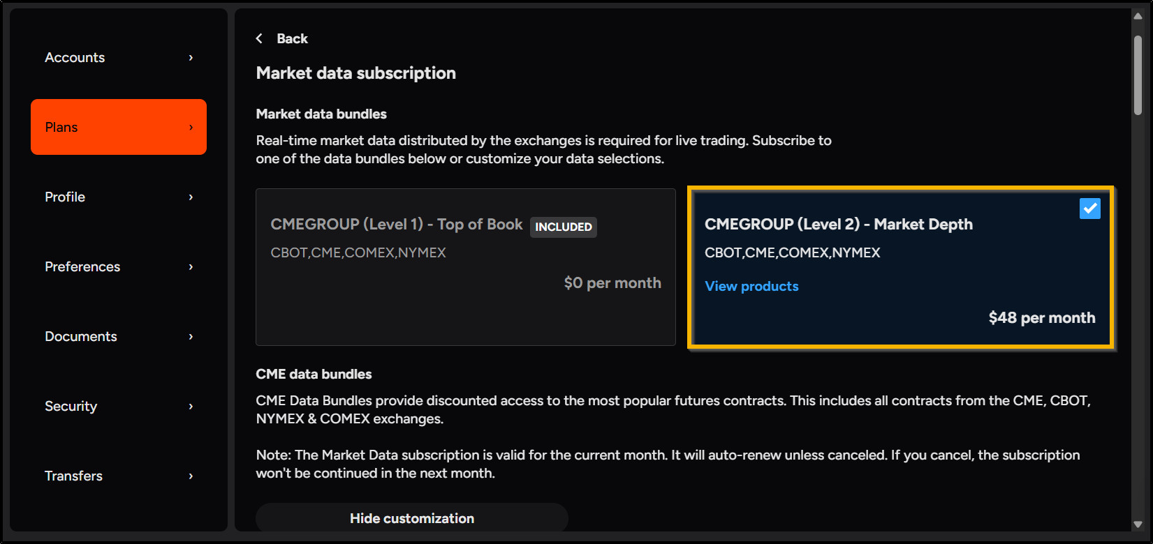 Changing or Cancelling an Existing Data Subscription